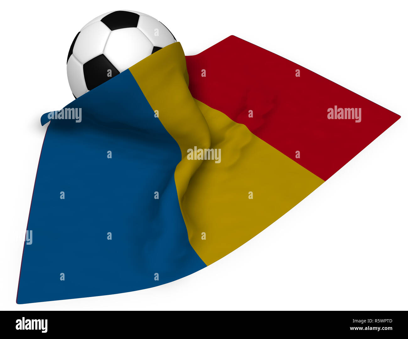 Soccer ball with the flag of romania Cut Out Stock Images & Pictures ...