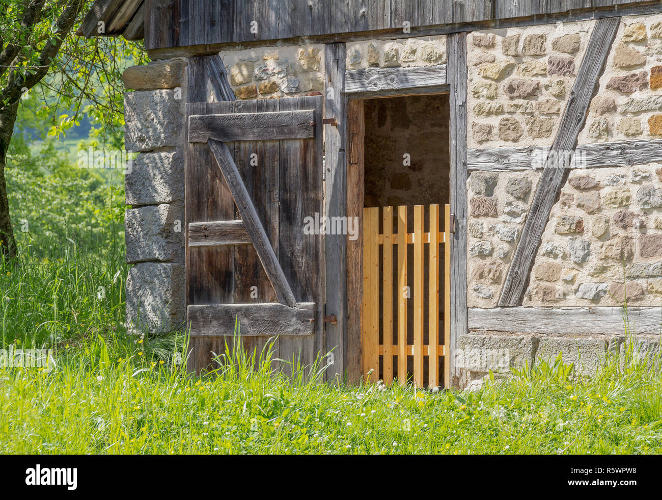 rural scenery with barn Stock Photo - Alamy