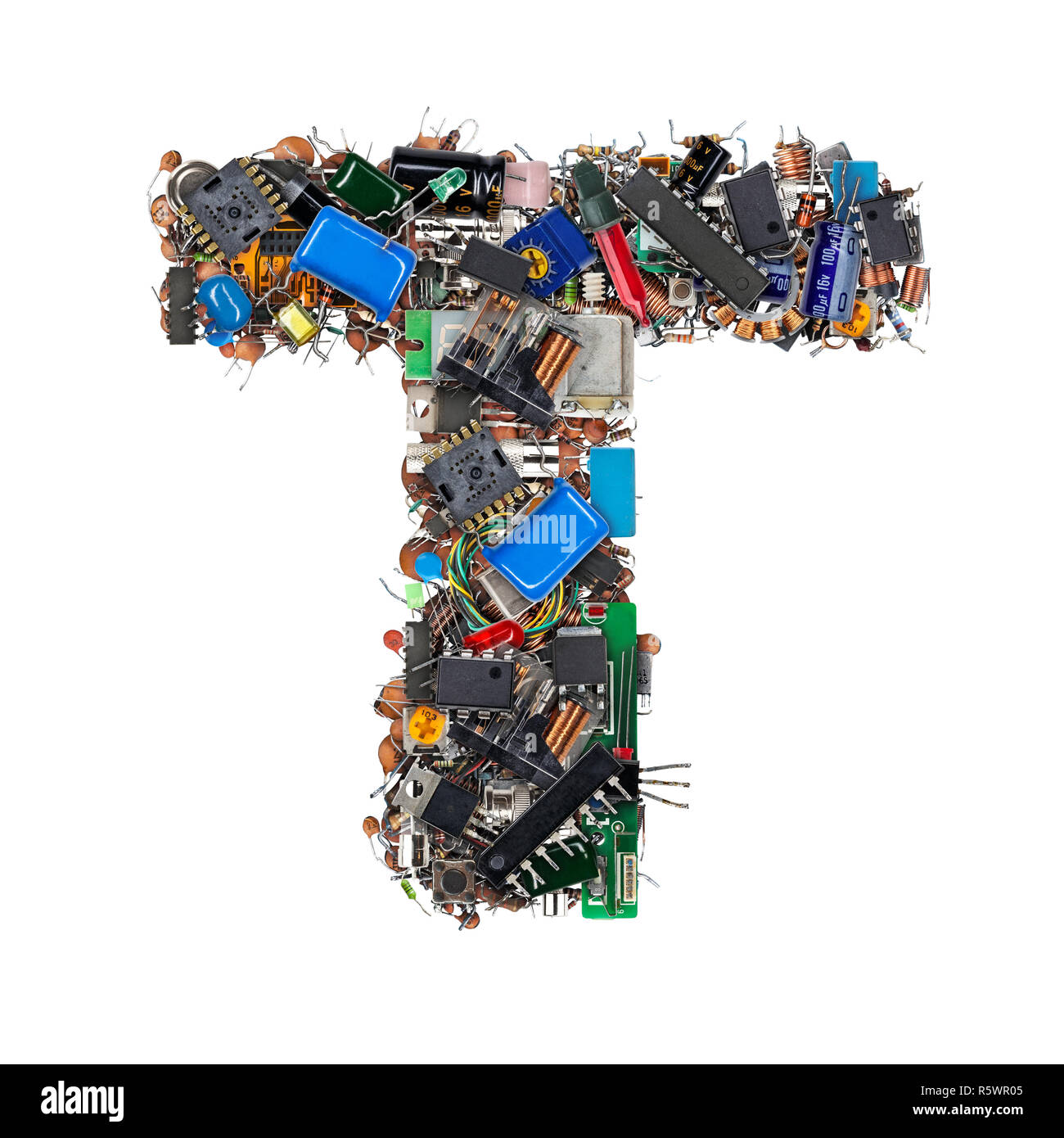 Letter T made of electronic components Stock Photo - Alamy