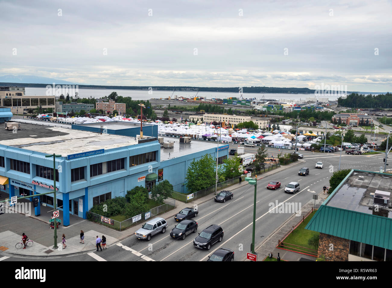 Top view of downtown, Anchorage, Alaska, USA Stock Photo - Alamy