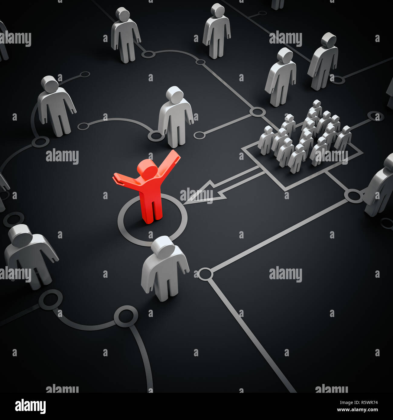 Concept target leader people 3d rendering Stock Photo - Alamy