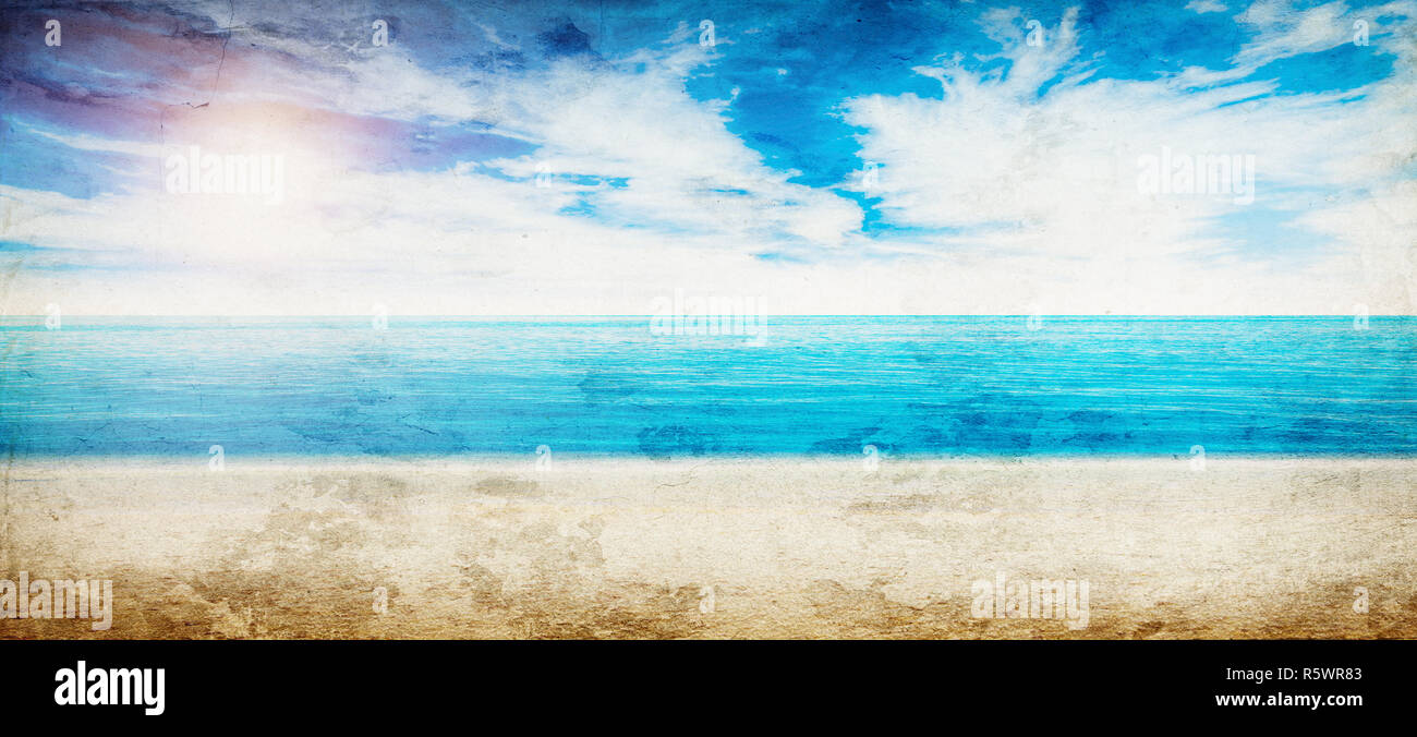 Tropical vintage beach landscape Stock Photo - Alamy