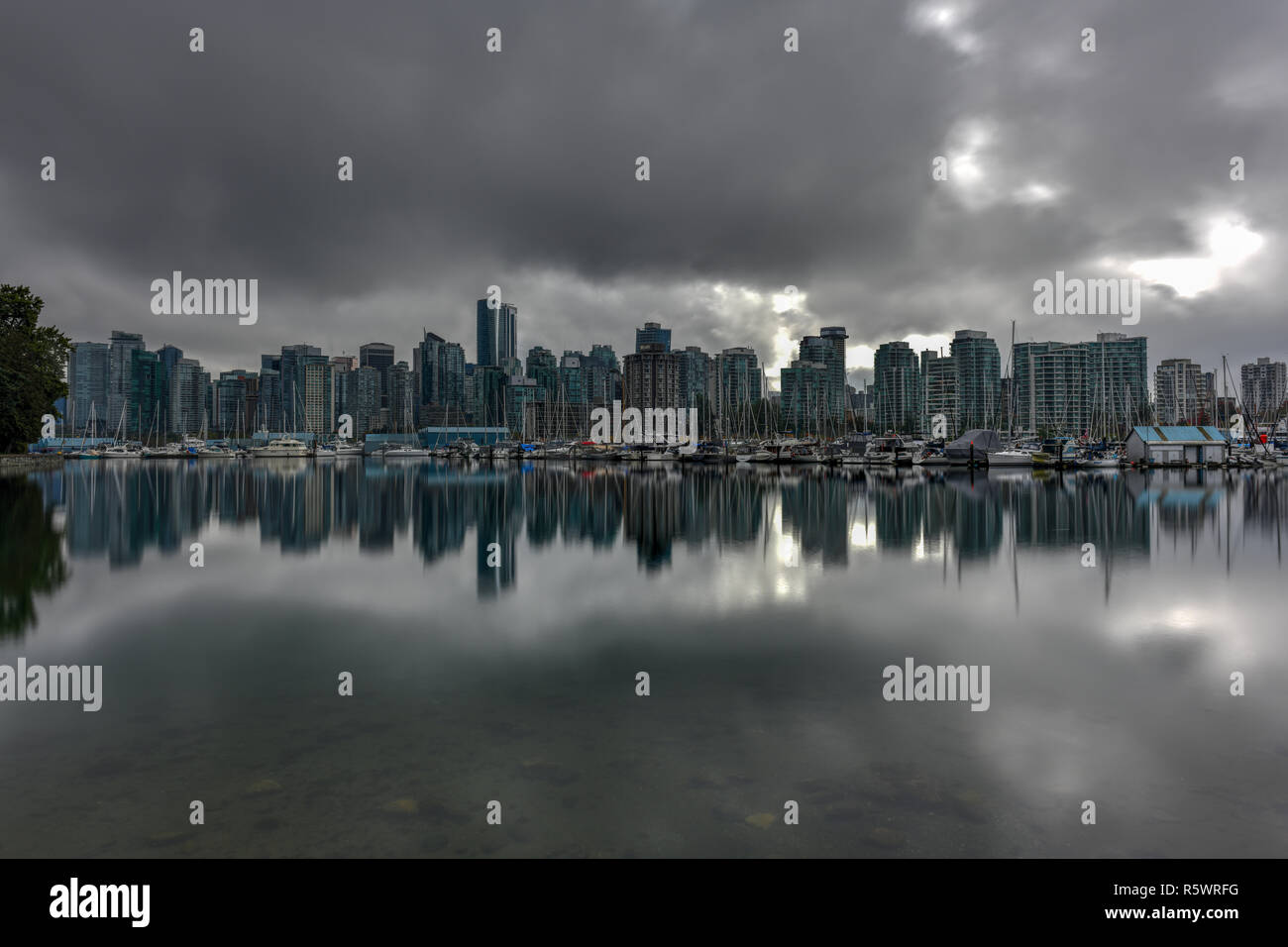 Panoramic view of Downtown Vancouver from Stanley Park in Vancouver ...