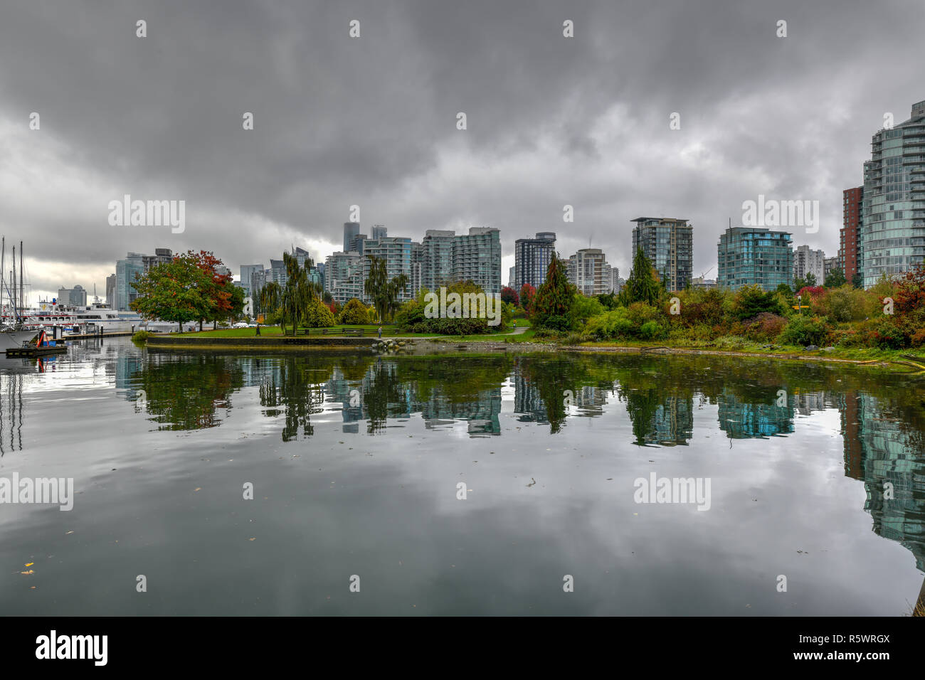 Panoramic view of Downtown Vancouver from Stanley Park in Vancouver ...