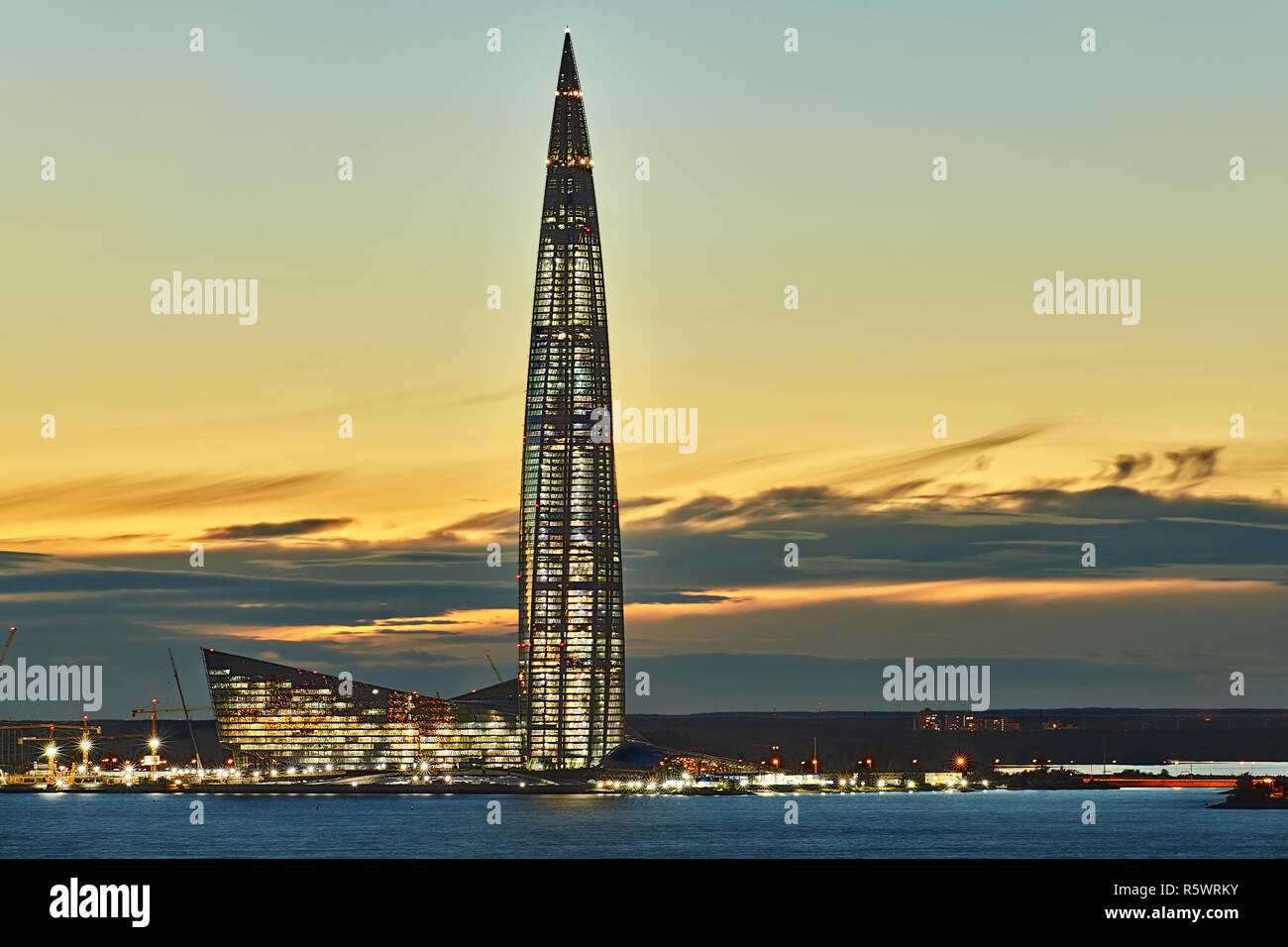 St. Petersburg, Russia - August 22, 2018: New Gazprom tower ...
