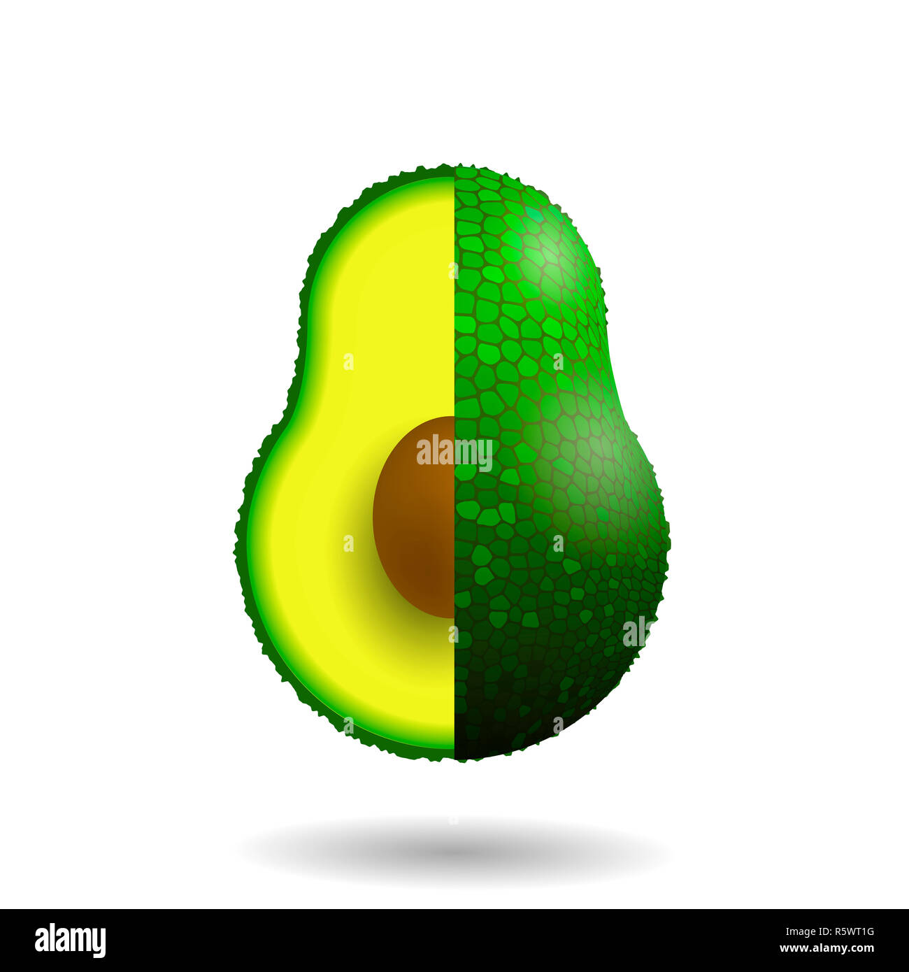 Cut avocado piece icon Cut Out Stock Images & Pictures - Alamy