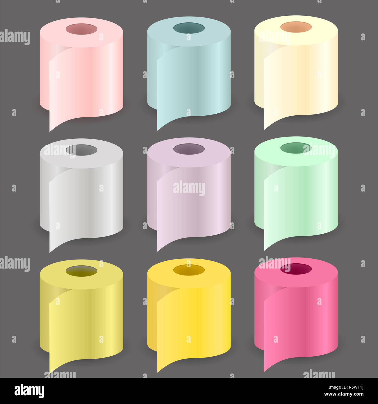 Colorful Paper Roll Set Stock Photo - Alamy