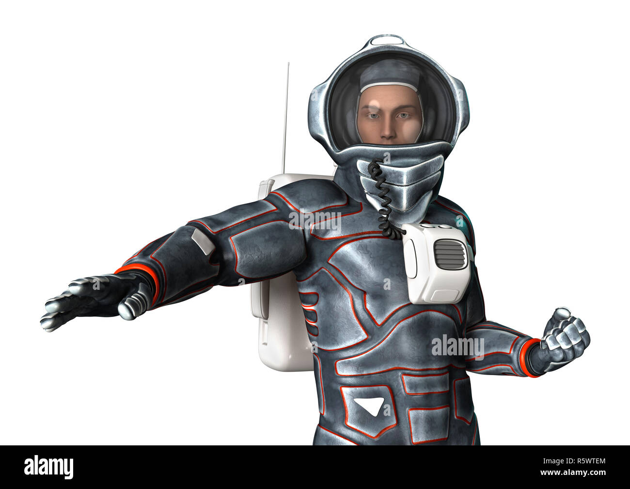 3D Rendering Astronaut on White Stock Photo - Alamy