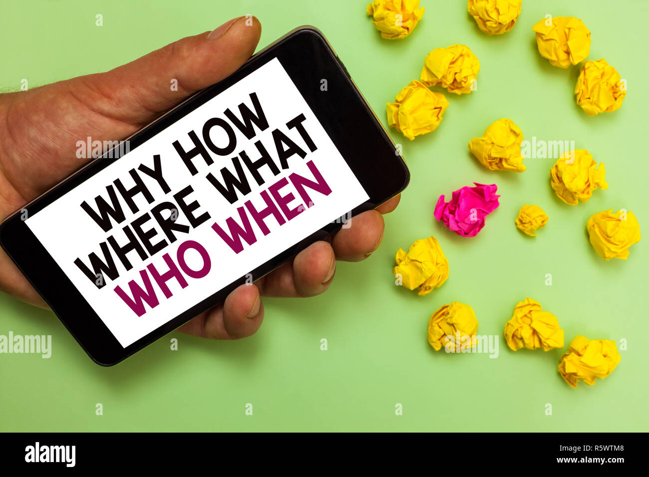 Word writing text Why How Where What Who When. Business concept for ...