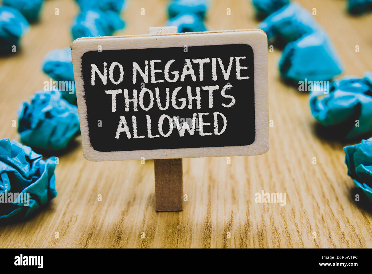 Handwriting text writing No Negative Thoughts Allowed. Concept meaning ...