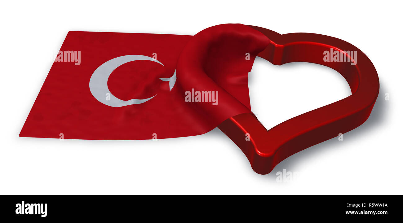 flag of turkey and heart Stock Photo - Alamy