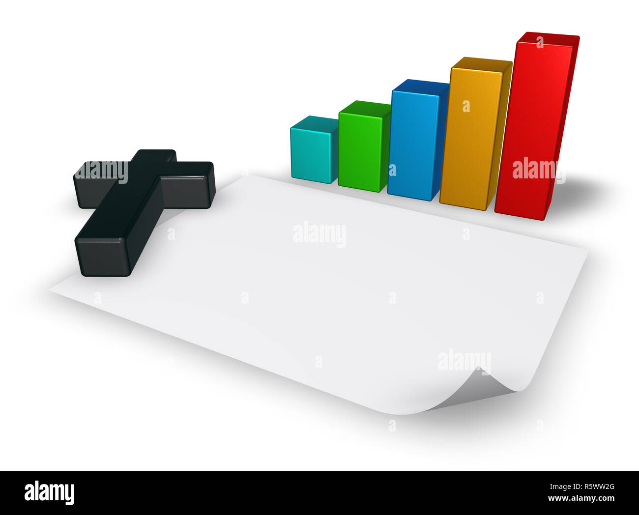 bar chart and christian cross Stock Photo - Alamy