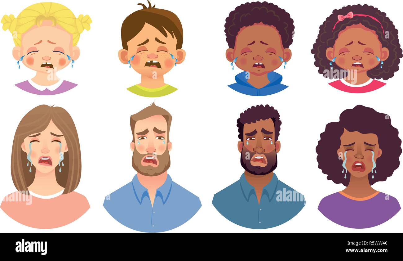 Emotions of human face set. Facial expression. Avatar vector ...