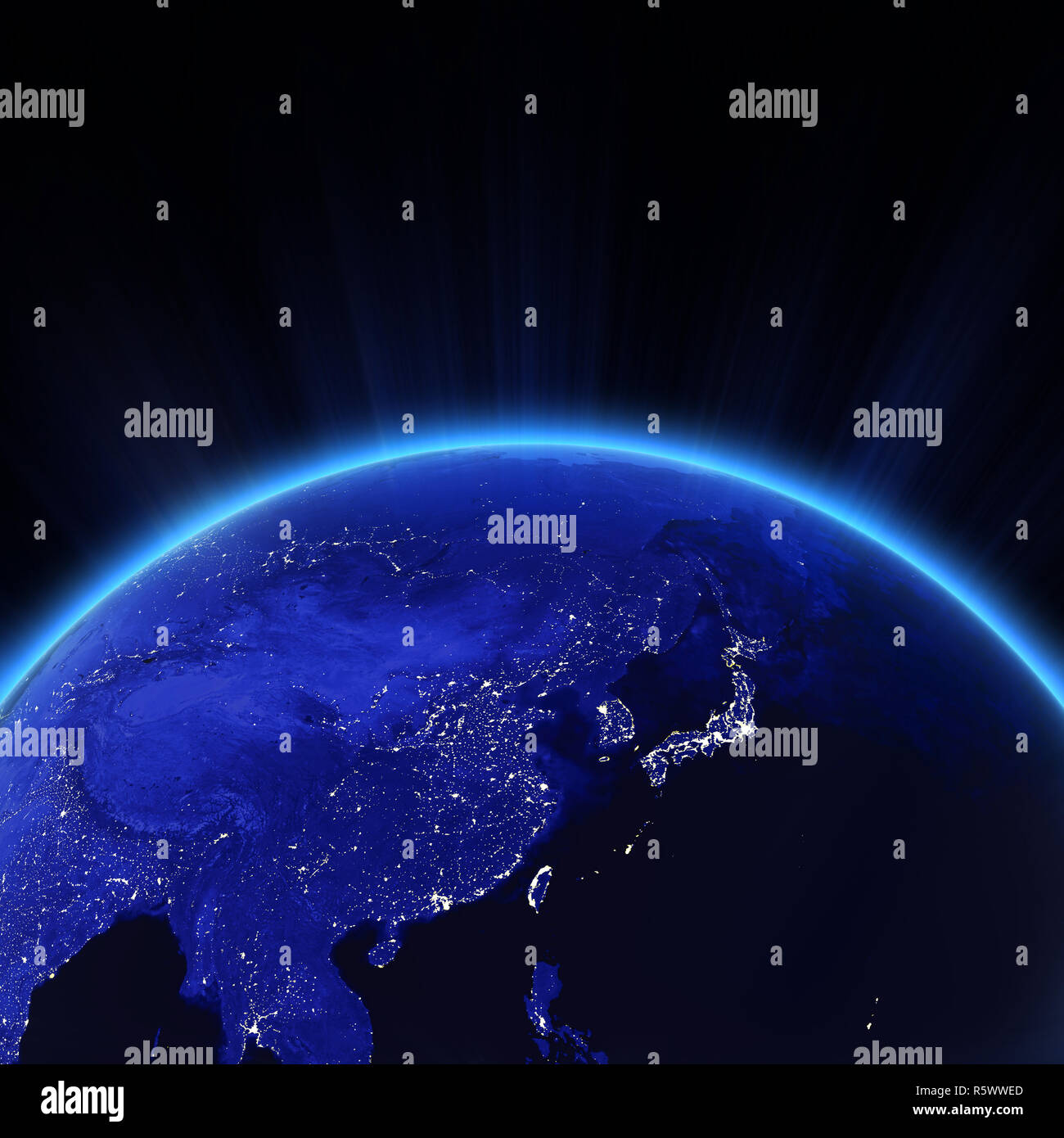 Map of korea at night hi-res stock photography and images - Alamy