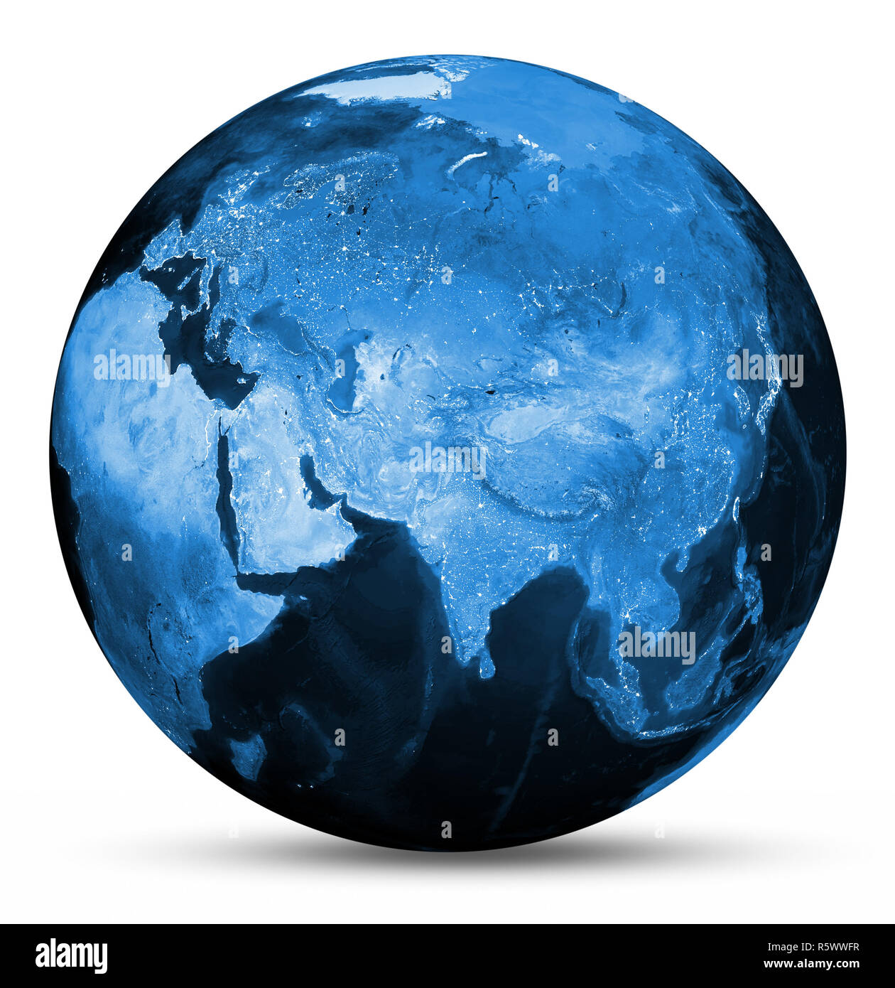 Earth blue map 3d rendering Stock Photo - Alamy