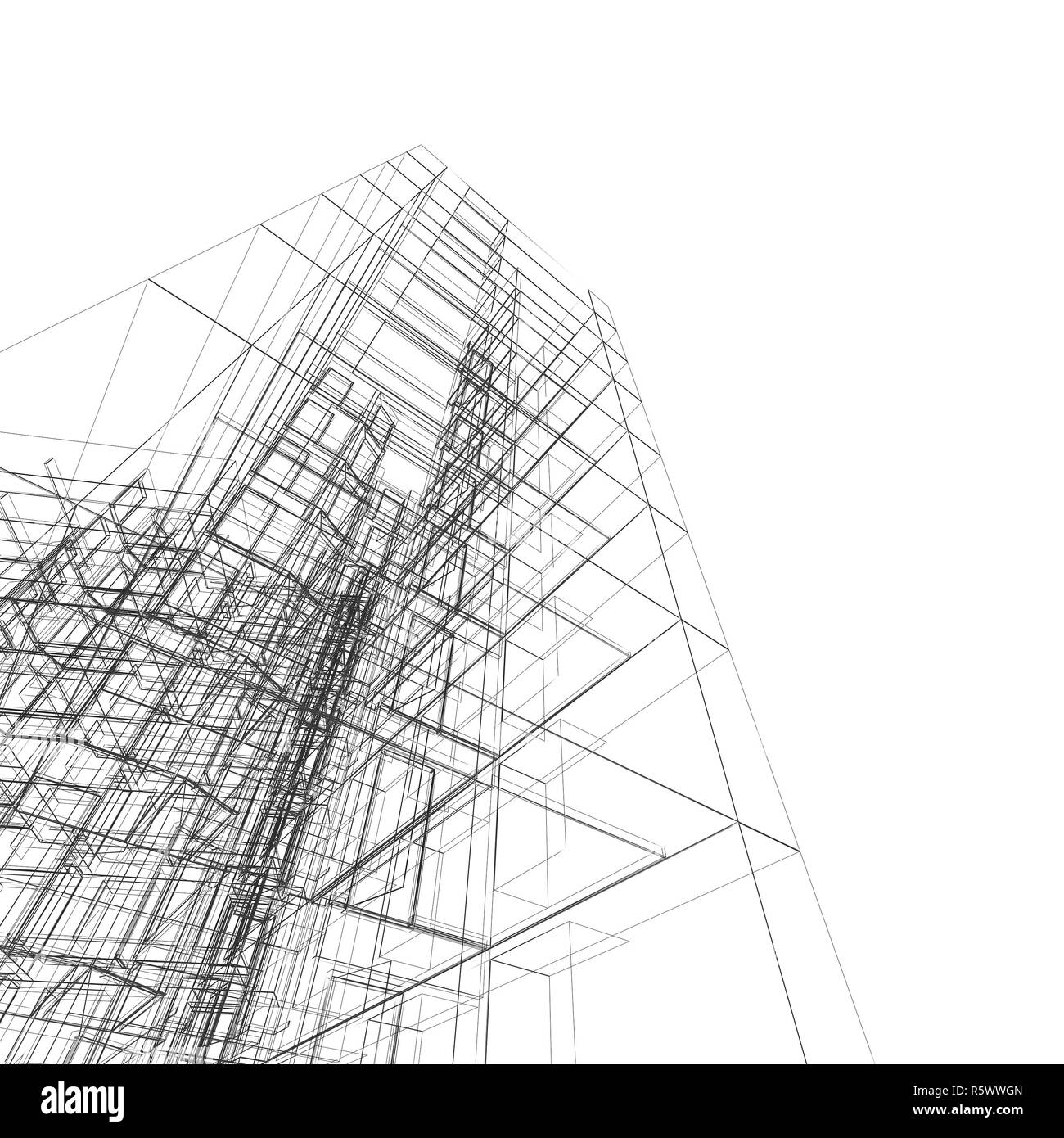 3d rendering building plan Black and White Stock Photos & Images - Alamy