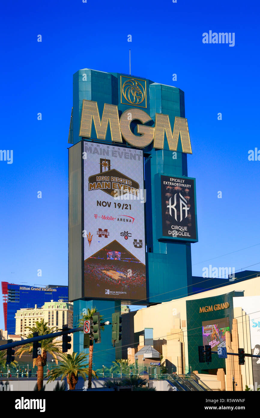 The famous MGM Hotel on the Strip in Las vegas, Nevada Stock Photo - Alamy