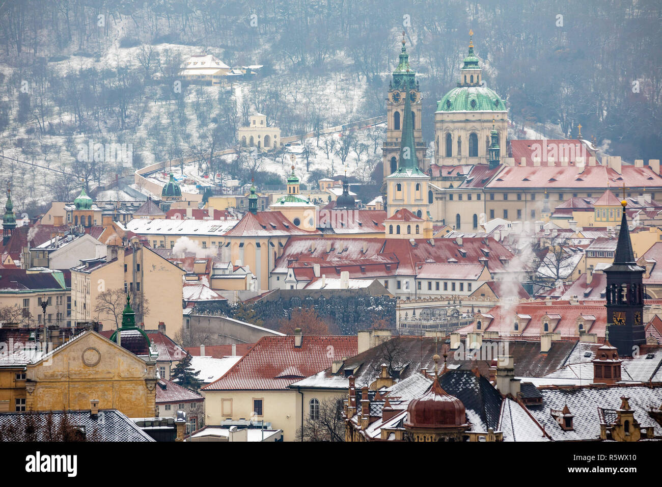 Prague street winter snow hi-res stock photography and images - Alamy