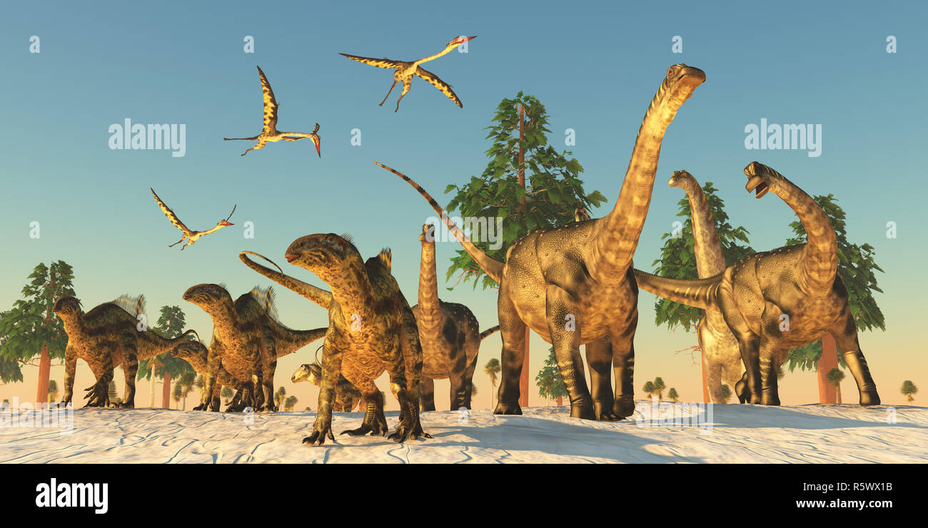 Dinosaur Drought Migration Stock Photo - Alamy
