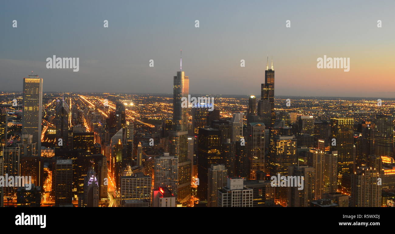Chicago, Illinois - USA - August 20, 2016: 360 Chicago Skyline Panorama ...