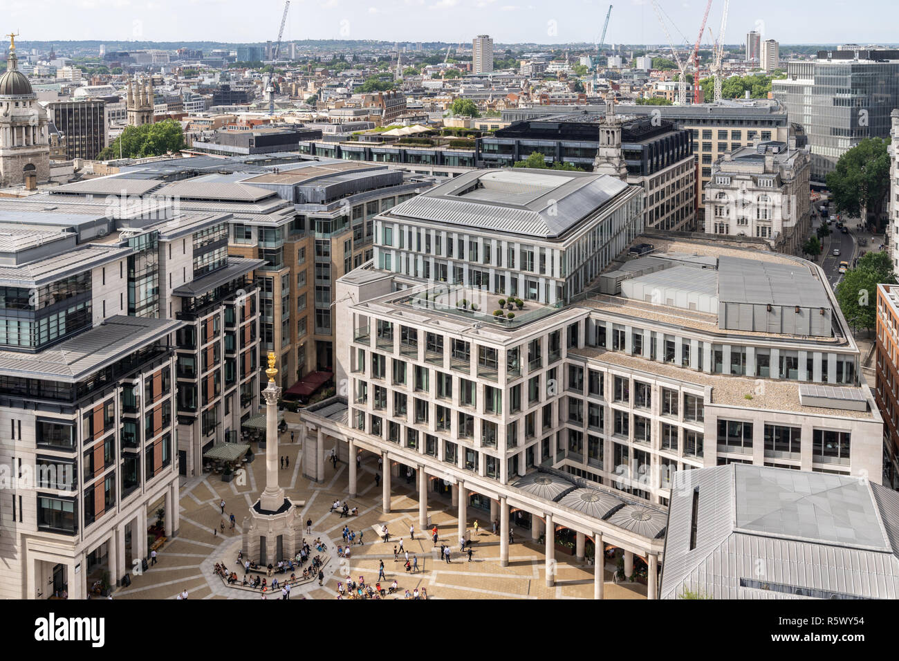 London stock exchange building at Paternoster Square next to St Paul's ...