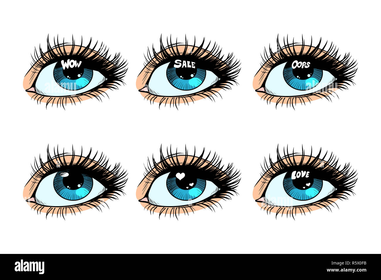 Cartoon human female eye eyelash hi-res stock photography and images ...