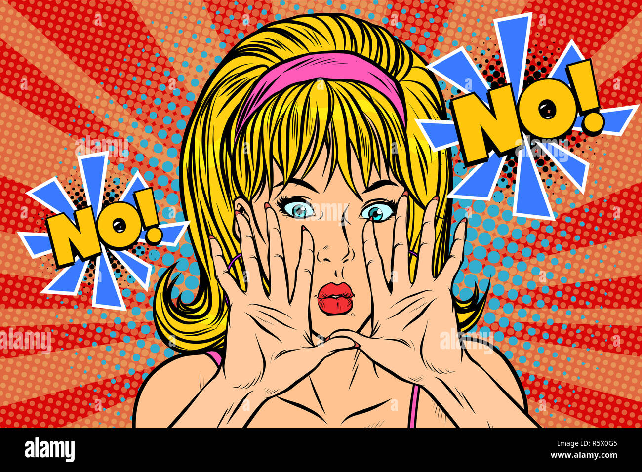 No pop art retro vintage blonde woman Stock Photo - Alamy