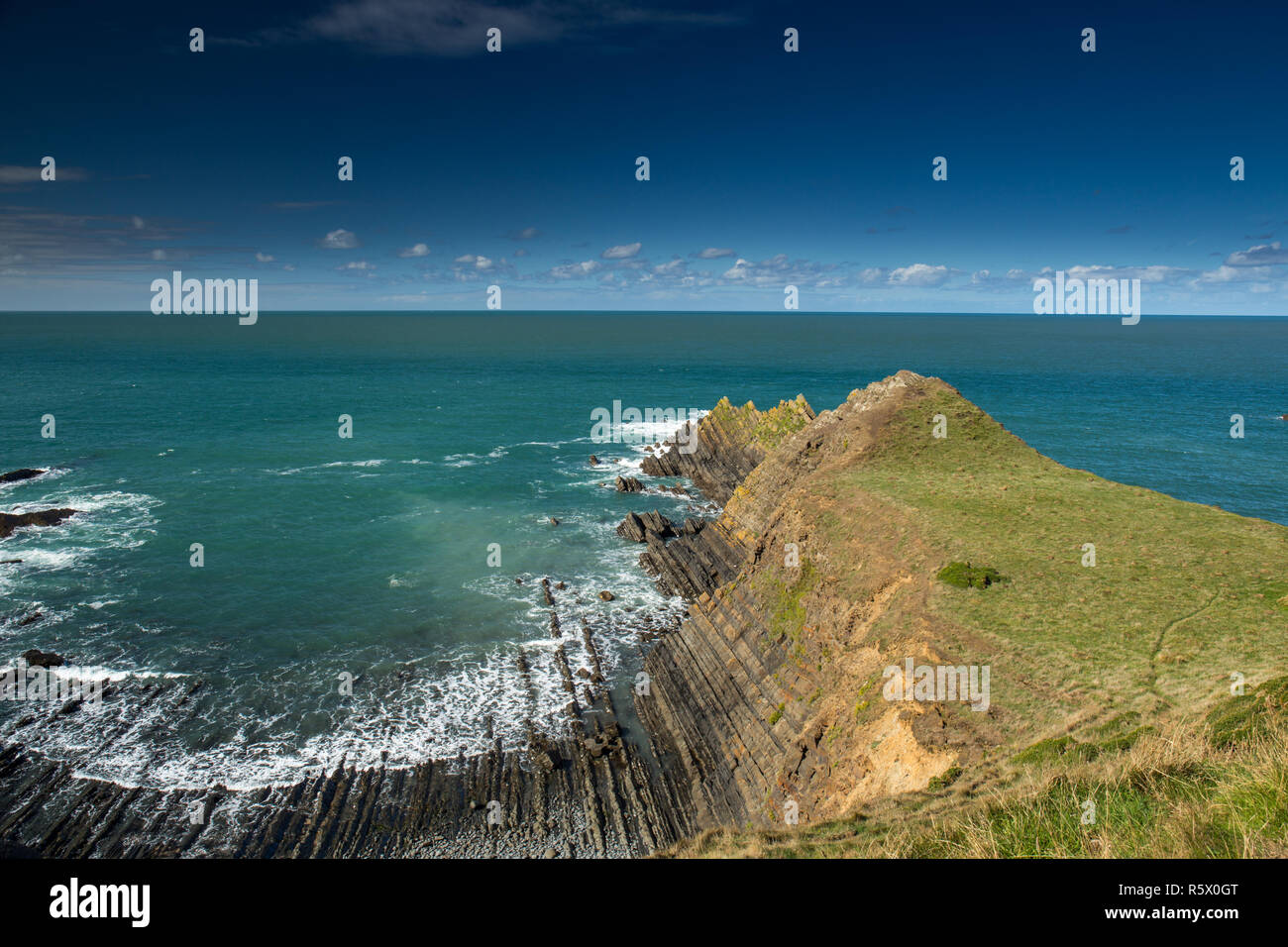 beautiful and rugged North Devon coastline at Hartland Quay along the ...