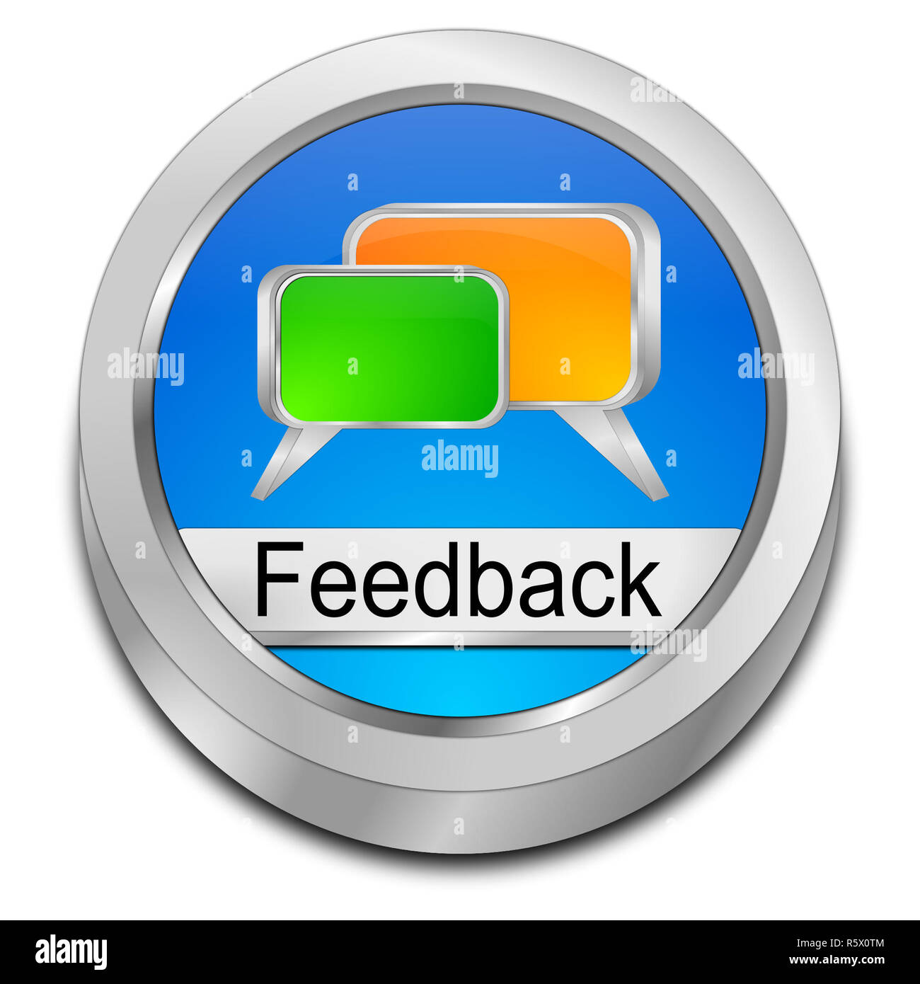 decorative blue Feedback button - 3D illustration Stock Photo - Alamy