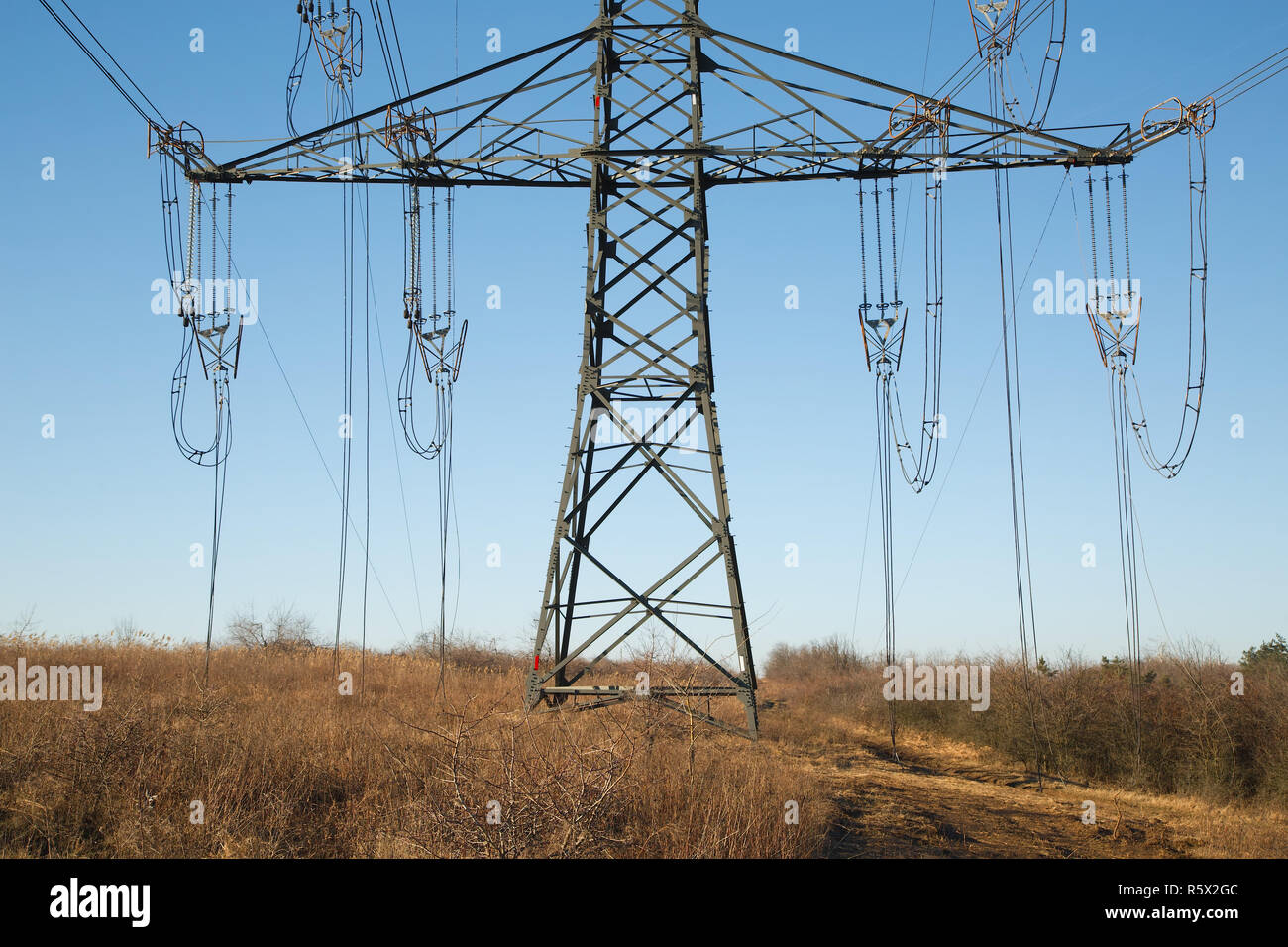 Electric lines collapsed Stock Photo - Alamy