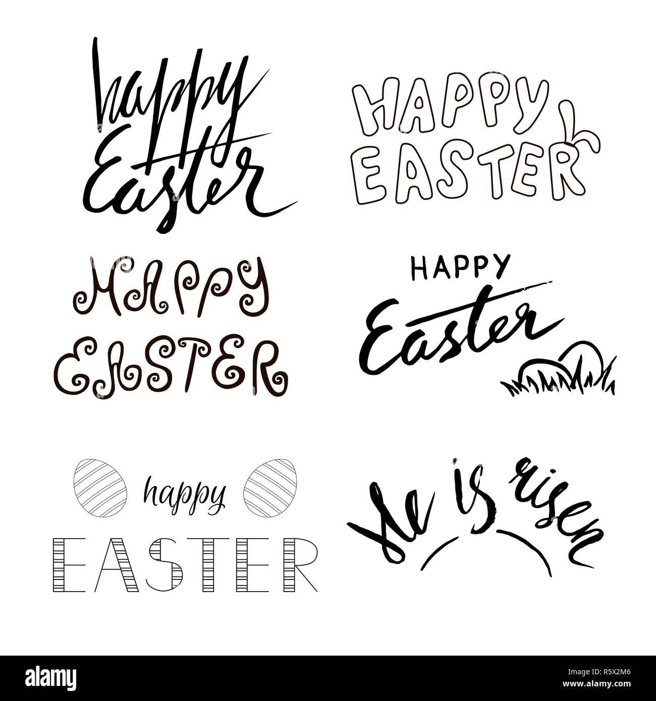 Easter hand written calligraphy. Hand drawn text. Christian motive ...