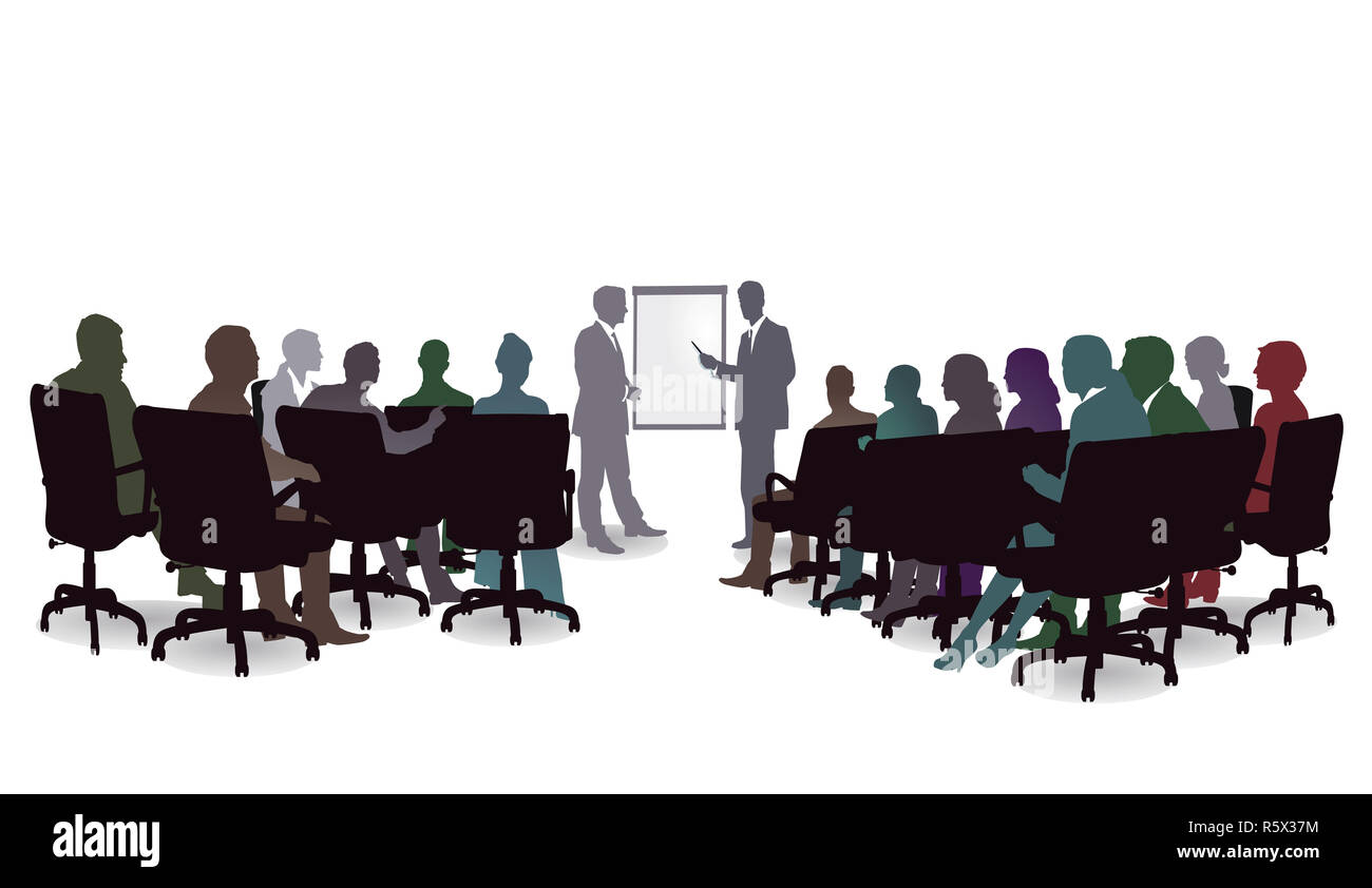 business seminar,meeting discussion,illustration Stock Photo - Alamy