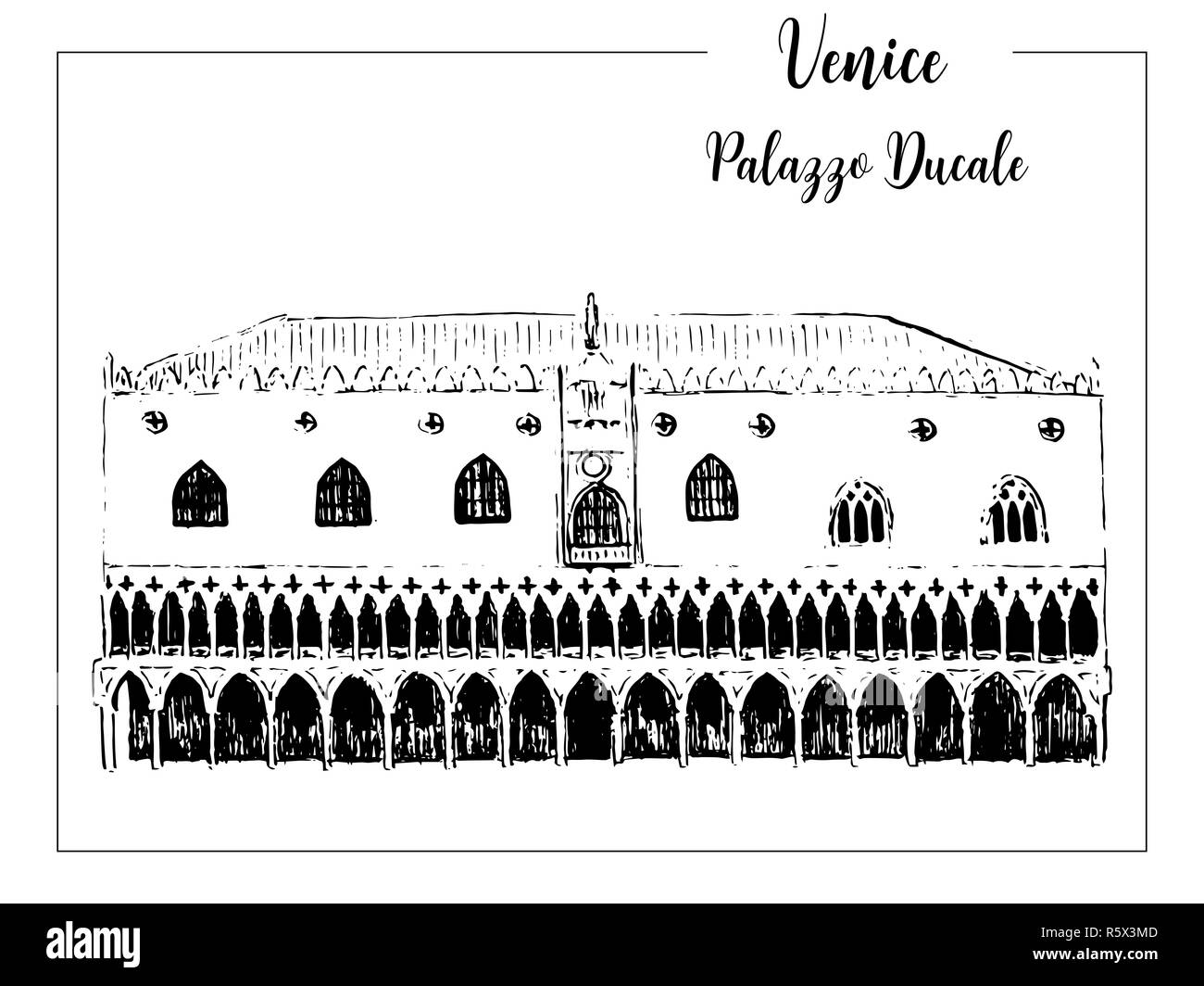 Venice city vector travel Black and White Stock Photos & Images - Alamy