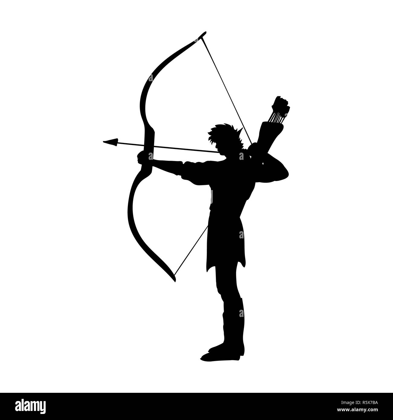 Elf silhouette ancient mythology fantasy Stock Photo - Alamy