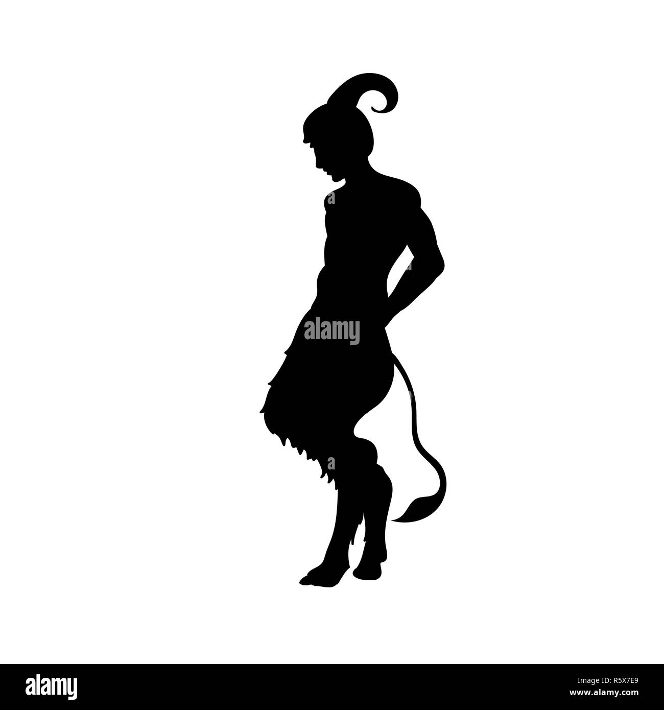 Satyr Faun silhouette ancient mythology fantasy Stock Photo - Alamy