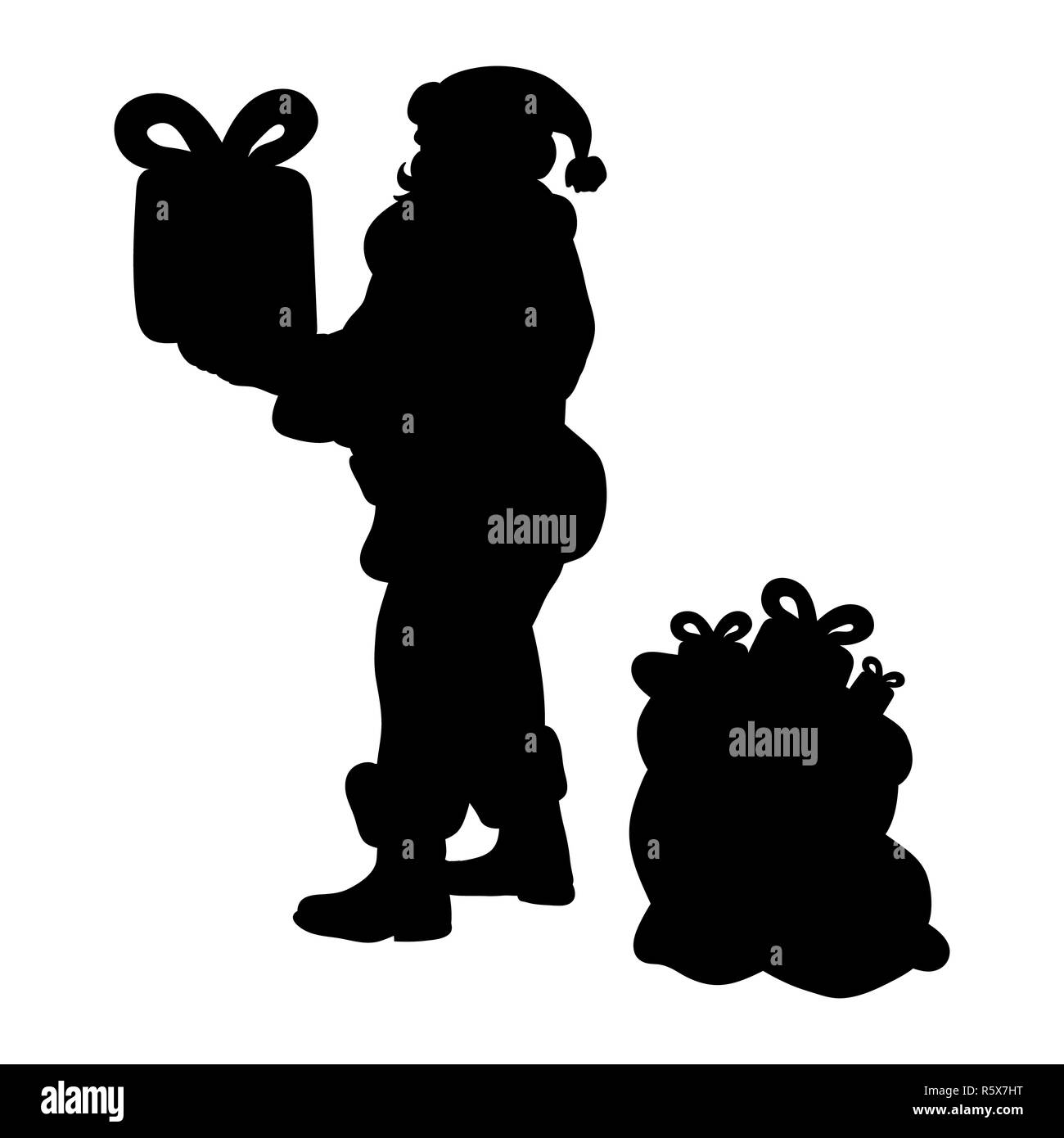 Santa claus new years Black and White Stock Photos & Images - Alamy