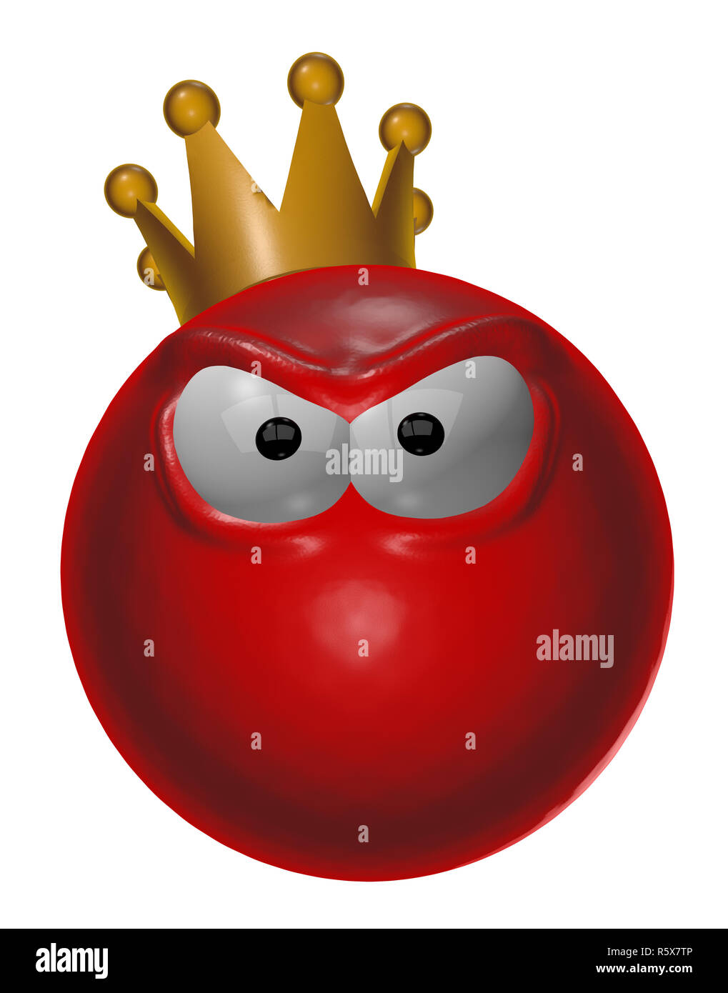 smiley with crown looks angry Stock Photo - Alamy