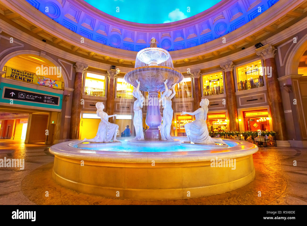 Tokyo, Japan - April 20 2018: Venus Fort is part of the Palette Town ...