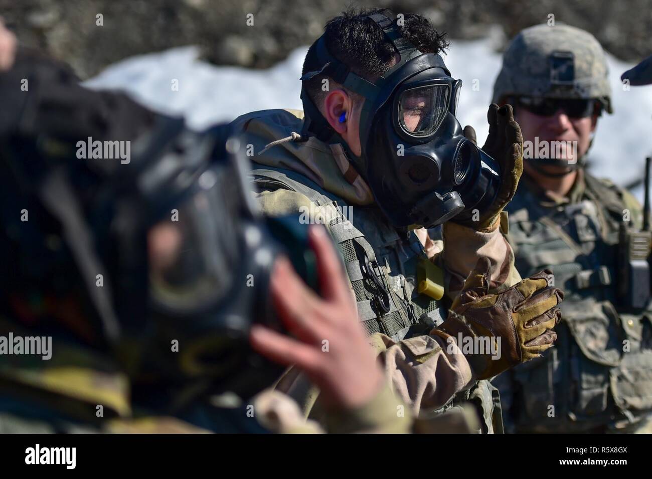 A soldier assigned to the 95th Chemical Company, “Arctic Dragons”, 17th ...