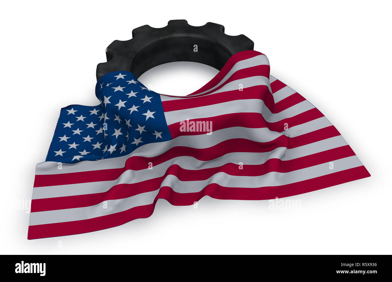 gear and flag of the usa Stock Photo - Alamy