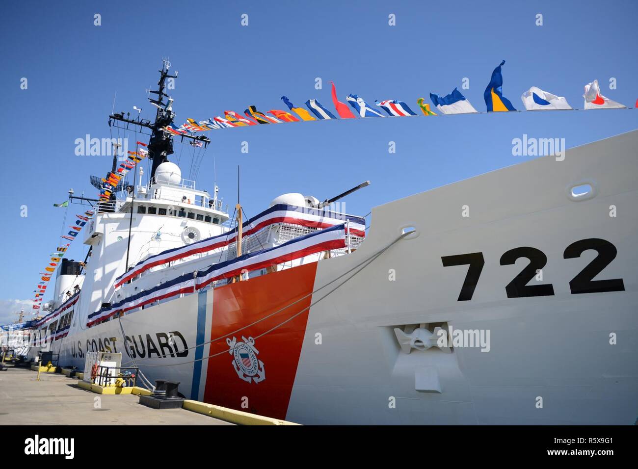 U.S. Coast Guard Cutter Morgenthau (WHEC 722) in full dress at the ...