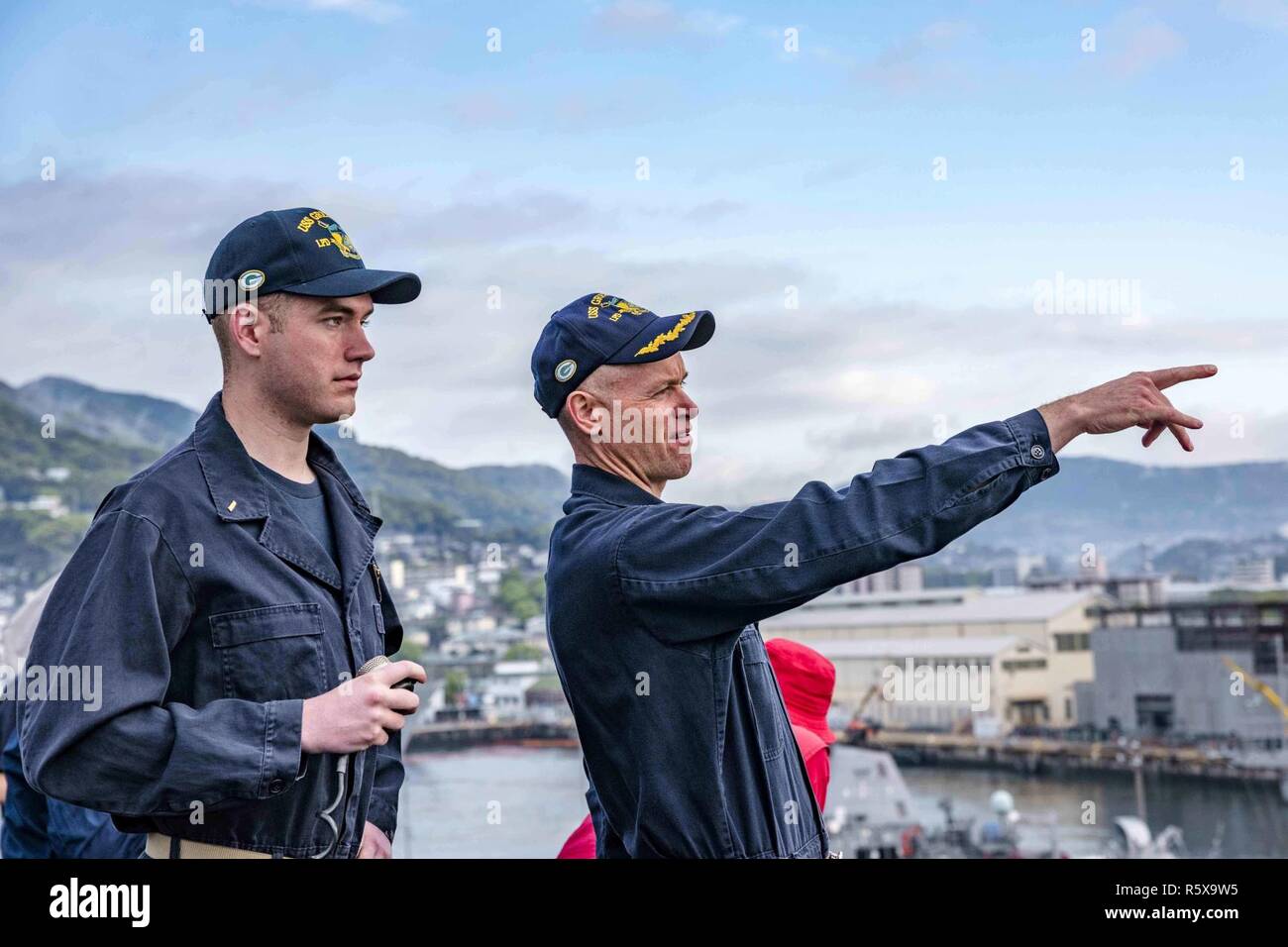 SASEBO, Japan (April 18, 2017) Capt. Nathan Moyer, commanding officer ...