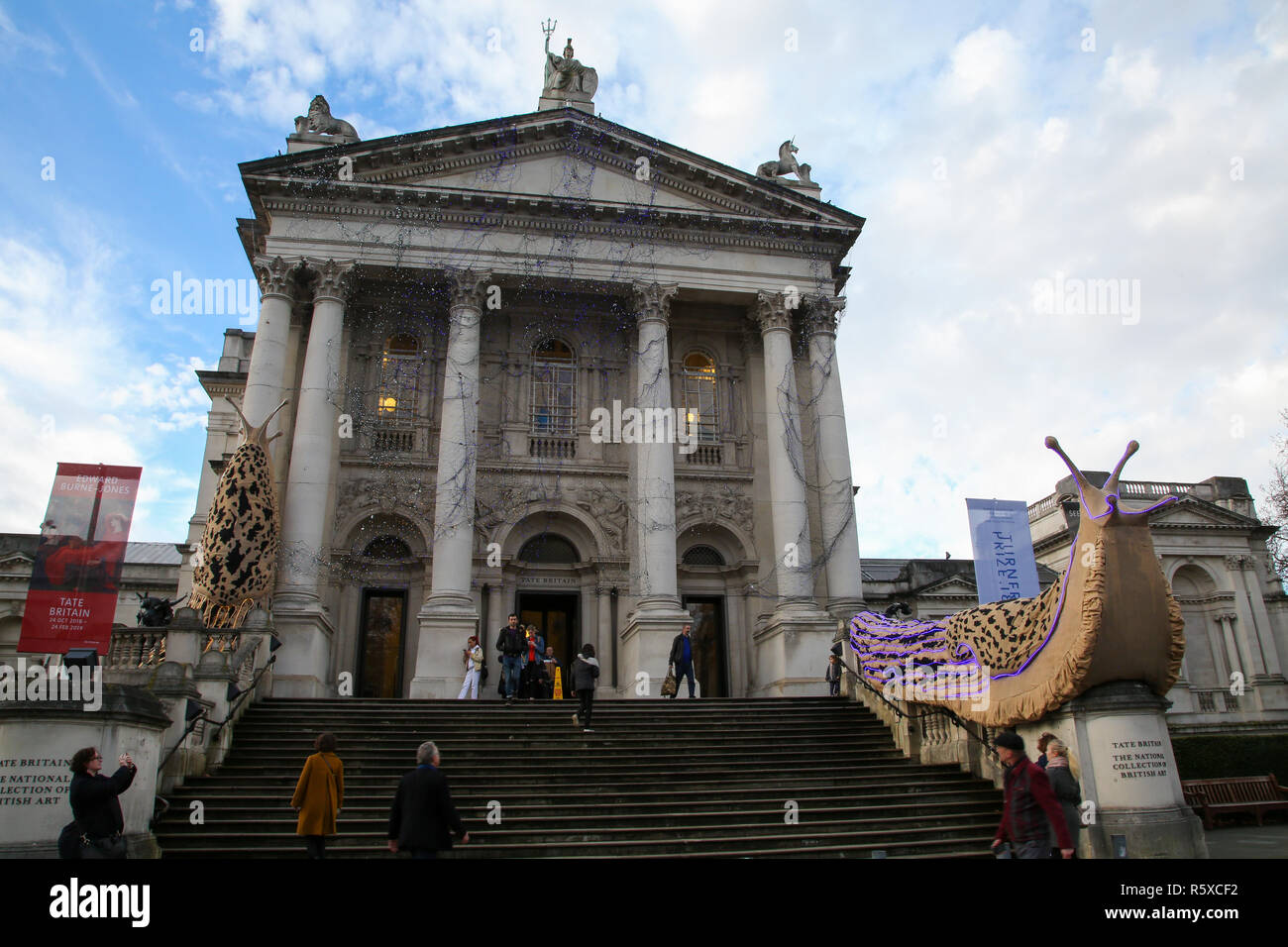 London, UK. 2nd Dec, 2018. Giant and illuminated leopard slug ...