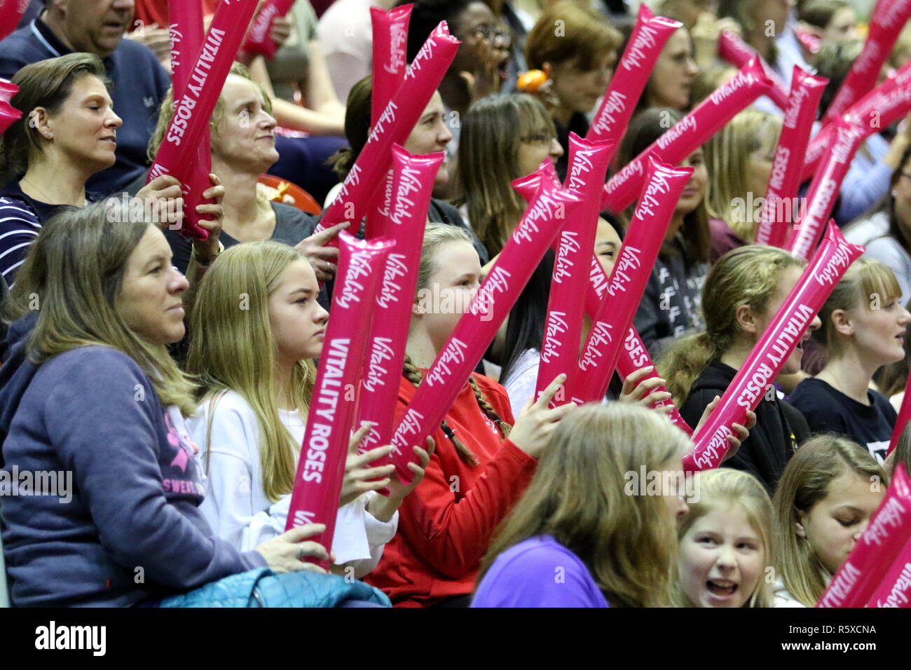 LONDON, UK. 2nd Dec, 2018. Spectators watching the Vitality Netball ...