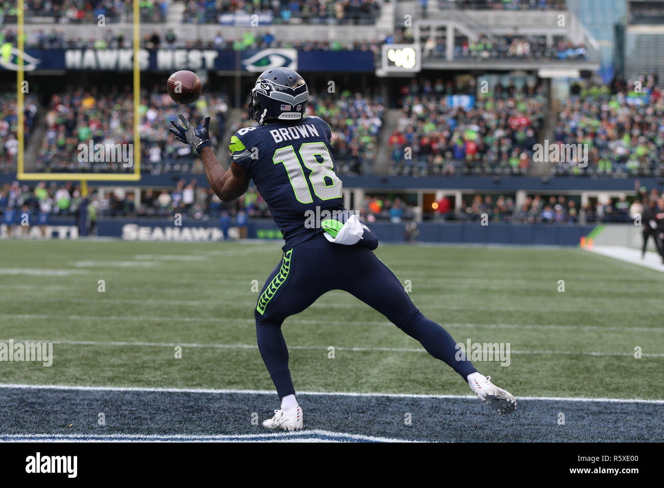 Seattle, WA, USA. 2nd Dec, 2018. Seattle Seahawks wide receiver Jaron ...