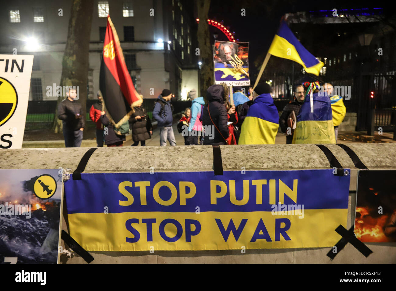 STOP PUTIN, STOP WAR banner seen before the protesters during the ...