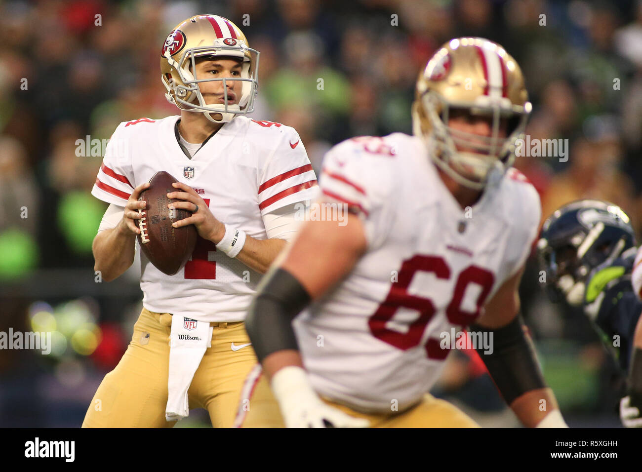 Seattle, WA, USA. 2nd Dec, 2018. San Francisco 49ers quarterback Nick ...