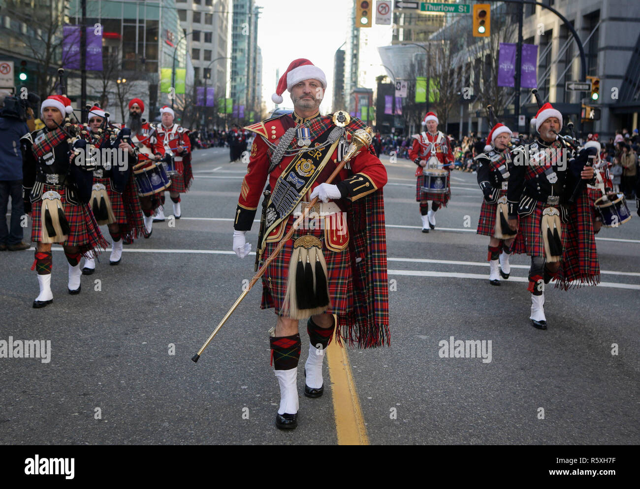Vancouver, Canada. 2nd Dec, 2018. A police marching band performs ...