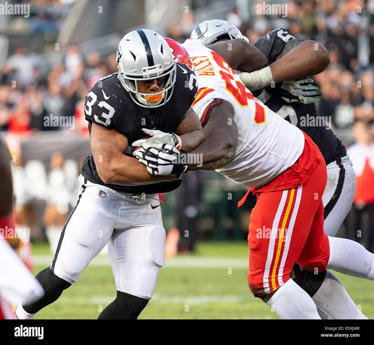 Oakland, California, USA. 02nd Dec, 2018. Oakland Raiders running back ...