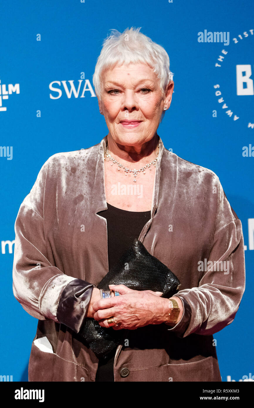 London, UK. 2nd Dec 2018. Dame Judi Dench at the 21ST BRITISH ...